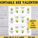 Printable Bee Classroom Valentine's Day Cards, Printable Valentines for ...