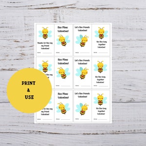 Printable Bee Classroom Valentine's Day Cards | Etsy