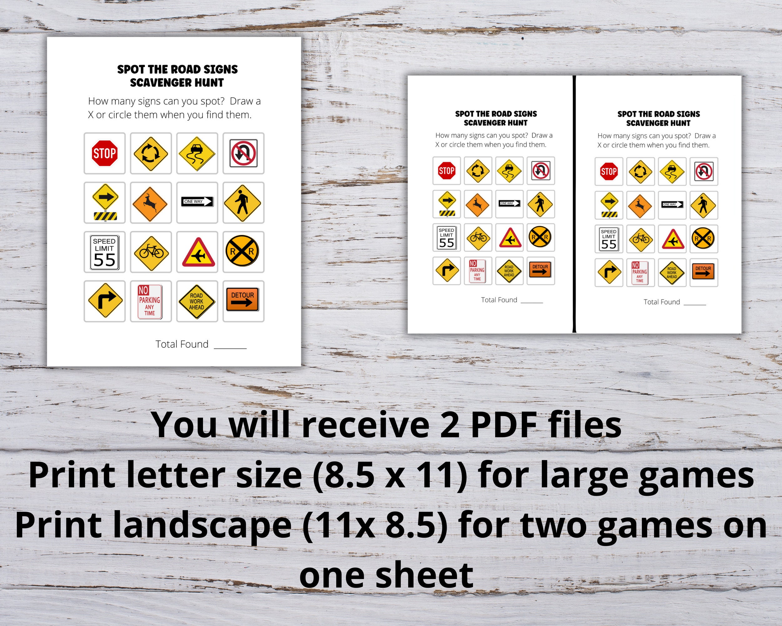 Printable Road Trip Vacation Scavenger Hunt Bundle, Travel Games ...