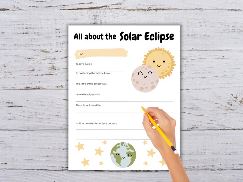 Solar Eclipse Activity for Kids, Total Eclipse Worksheet, Solar Eclipse ...