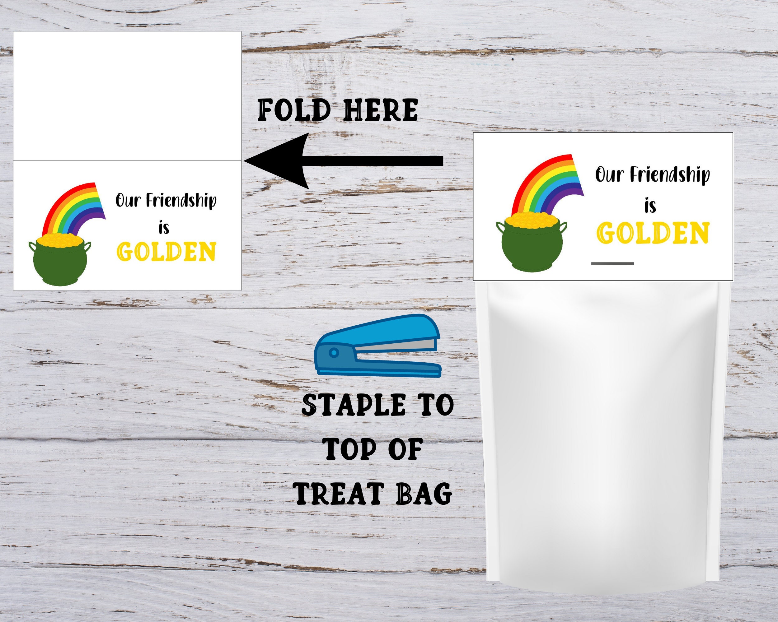 St Patricks Day Rainbow Treat Bag Toppers. Printable Party Favors ...