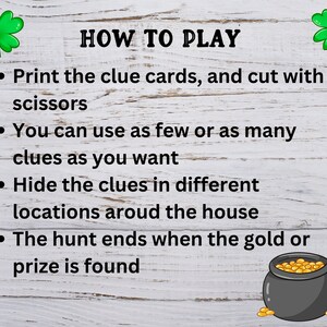 St Patrick's Day Treasure Hunt Game, Scavenger Hunt for Kids, Kids ...