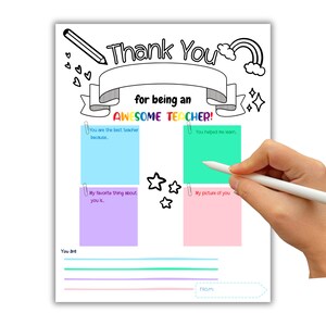 Teacher Appreciation Thank You Printable, Thank You Teacher Gift, All ...