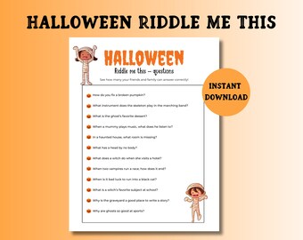 Halloween Printable, Kid's Halloween Printable, Riddle Me This ...