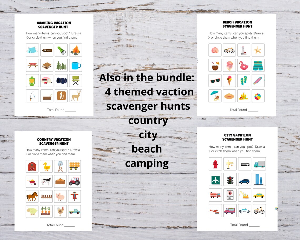 Printable Road Trip Vacation Scavenger Hunt Bundle Travel - Etsy