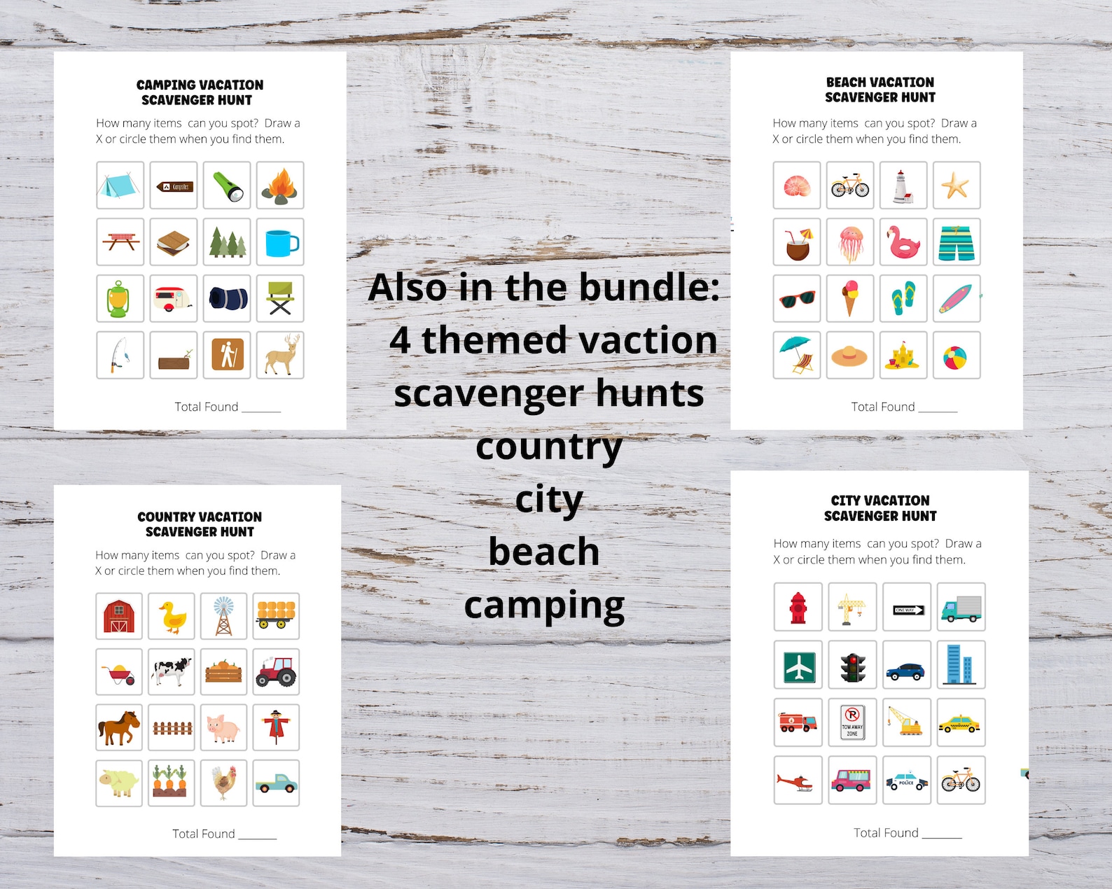 Printable Road Trip Vacation Scavenger Hunt Bundle Travel - Etsy