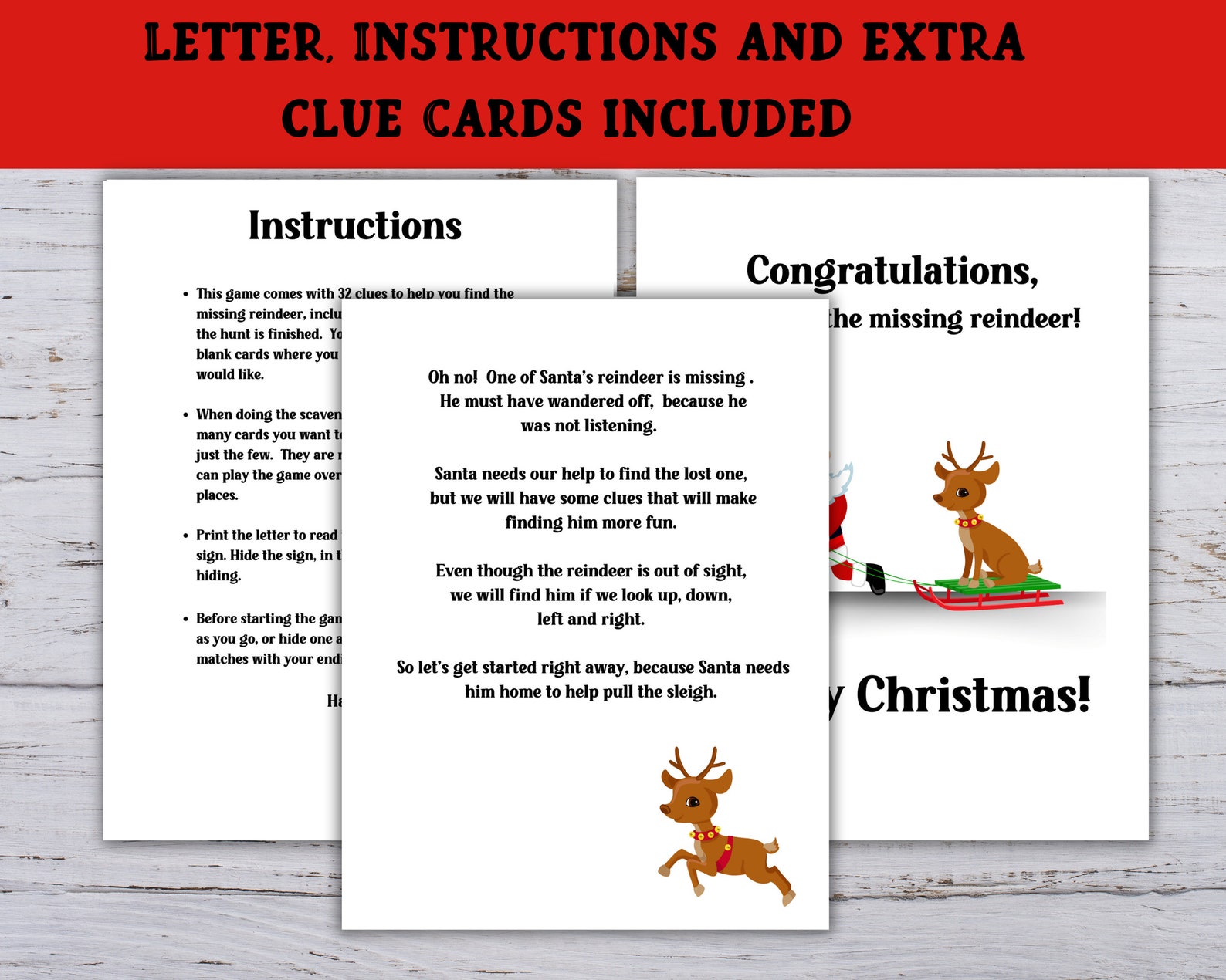 Indoor Christmas Treasure Hunt, Christmas Scavenger Hunt for Kids ...