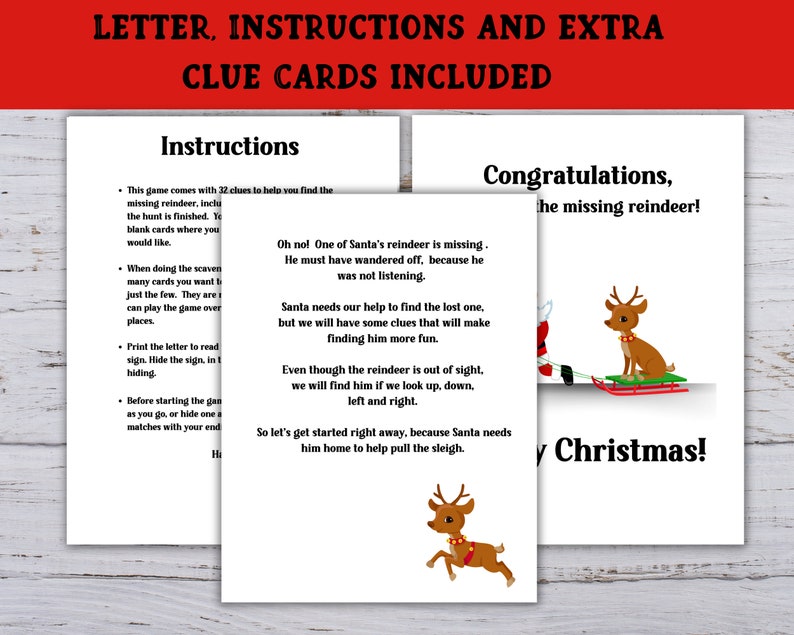 Indoor Christmas Treasure Hunt, Christmas Scavenger Hunt for Kids ...