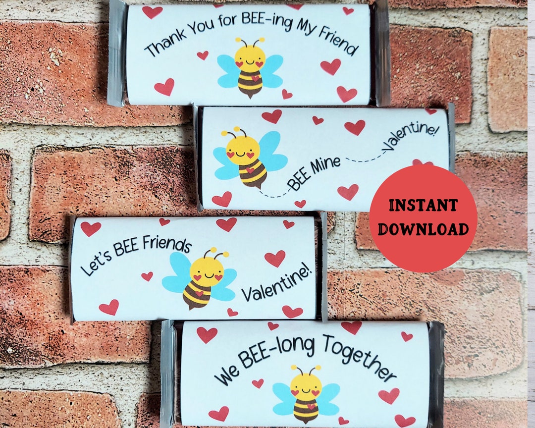 Valentines Day Printable Candy Bar Wrapper, Valentines Day Party Favor ...