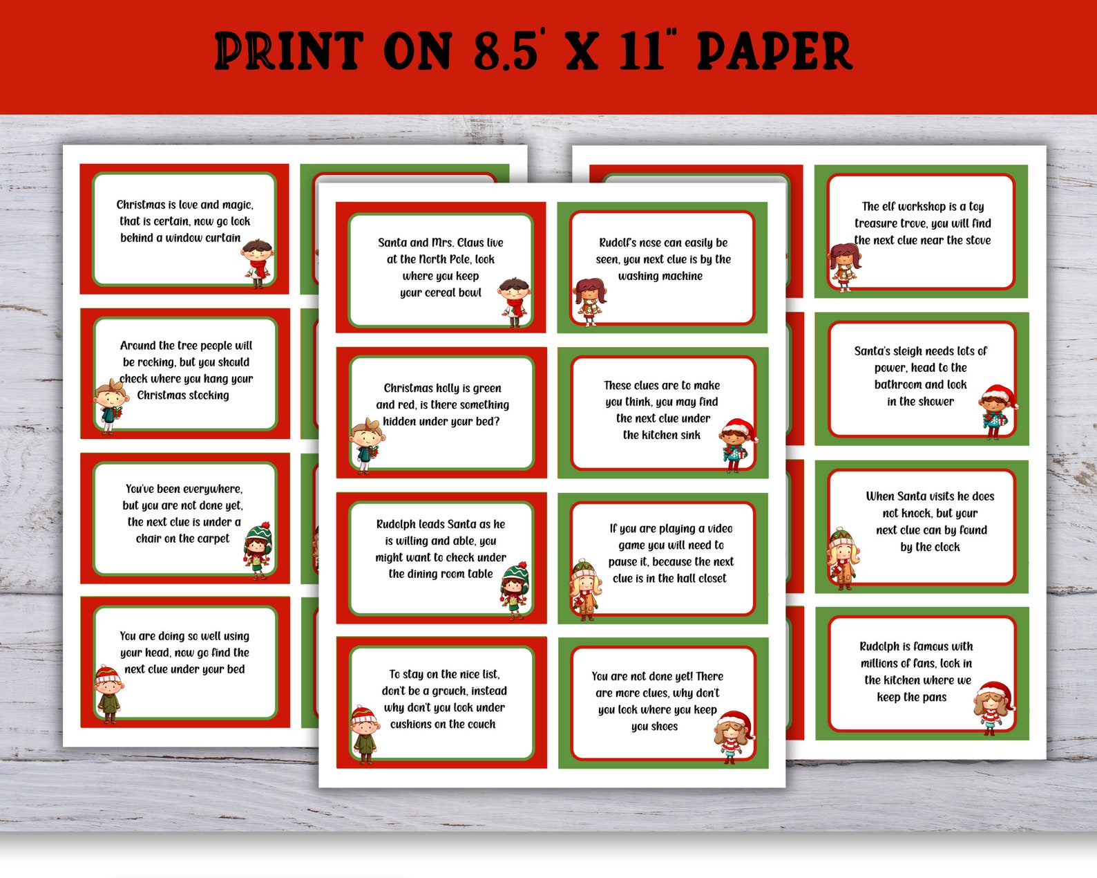Printable Indoor Christmas Scavenger Hunt, Christmas Treasure Hunt ...