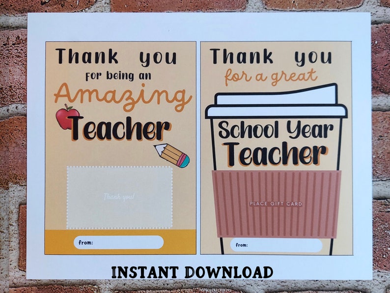 Teacher Appreciation Gift Card Holder, Teacher Thank You Gift ...