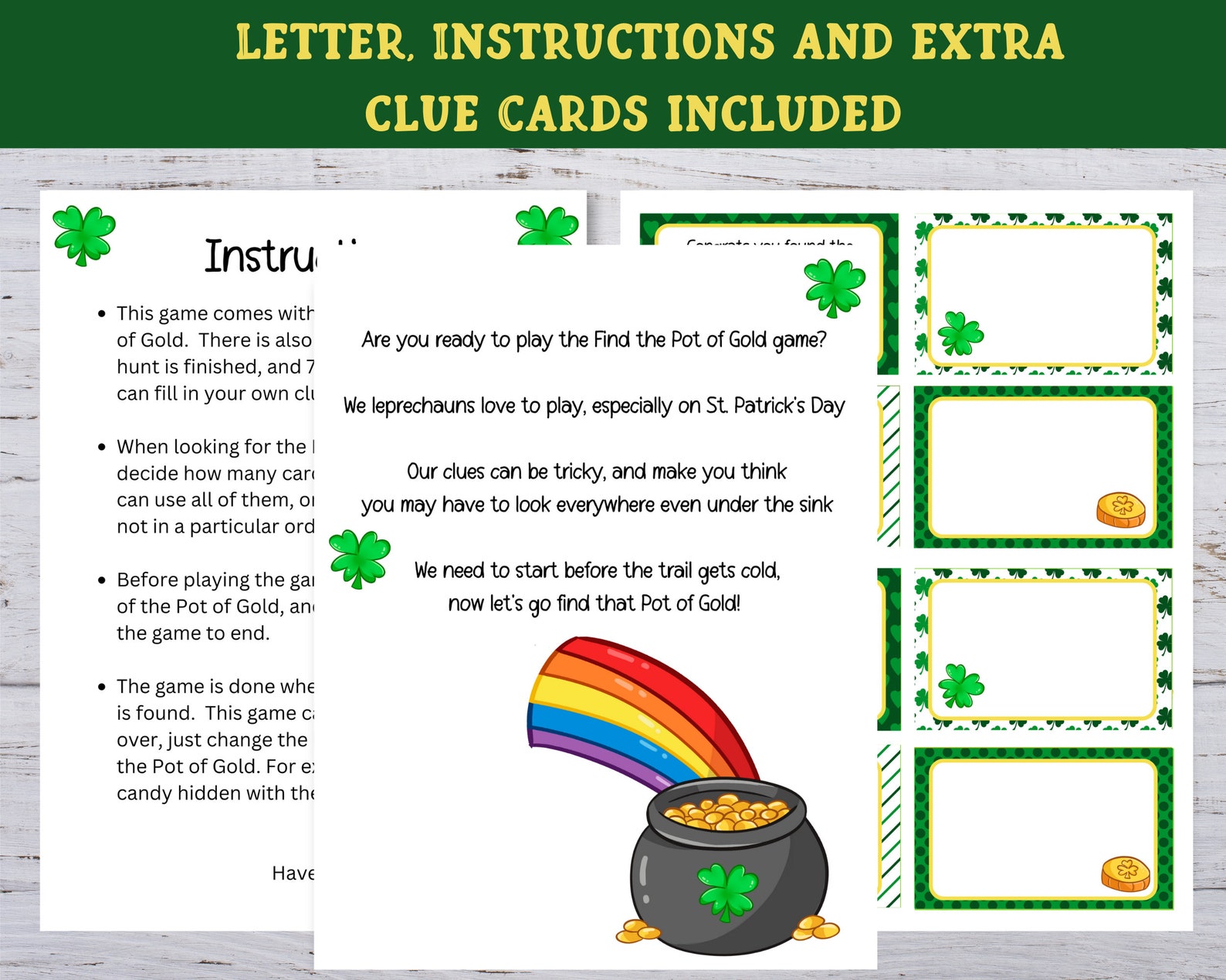 St Patrick's Day Treasure Hunt Game, Scavenger Hunt for Kids, Kids ...