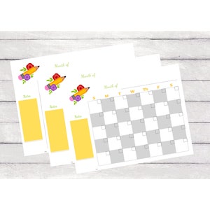 Printable School Calendar Page, School Themed Calendar, Printable ...