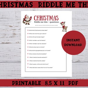 Christmas Riddle Me This Game, Printable Christmas Game for Kids ...