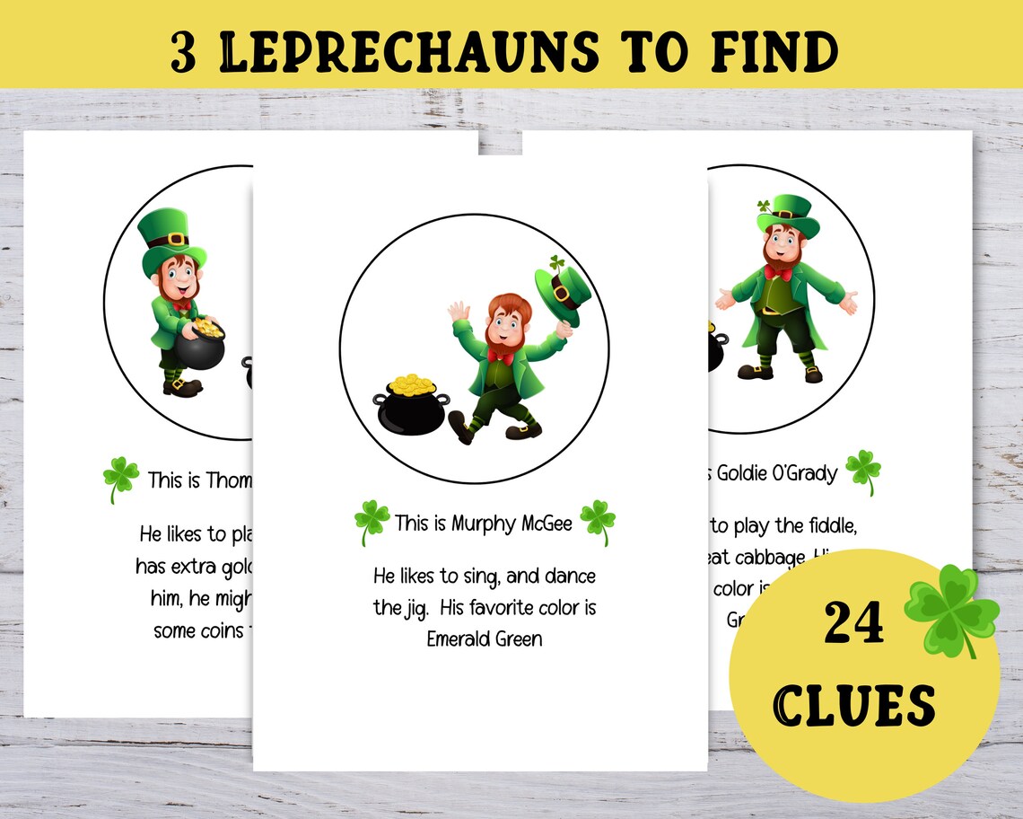 Leprechaun Treasure Hunt for Kids, Leprechaun Hunt Game, Printable St ...