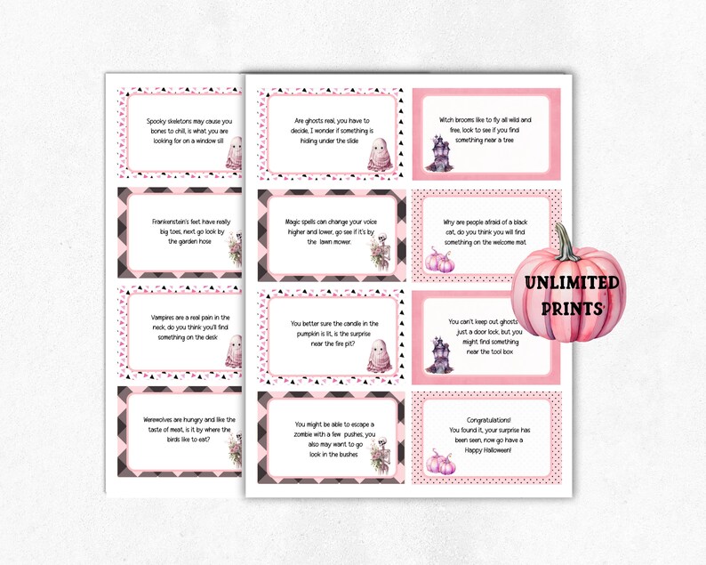 Pink Halloween Outdoor Scavenger Hunt, Halloween Scavenger Hunt ...