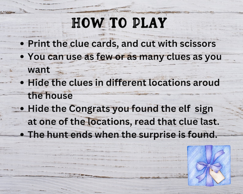 Indoor Christmas Treasure Hunt, Christmas Scavenger Hunt, Find the Gift ...