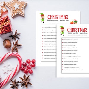 Christmas Riddle Me This Game, Printable Christmas Game for Kids ...