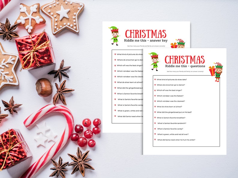 Christmas Riddle Me This Game, Printable Christmas Game for Kids ...