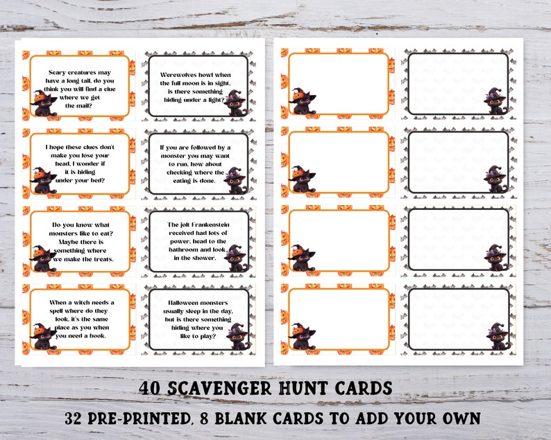Halloween Indoor Treasure Hunt, Printable Scavenger Hunt, Treasure Hunt ...