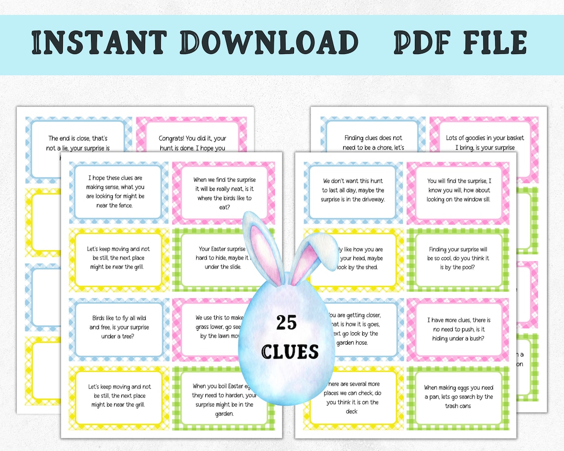 Easter Outdoor Treasure Hunt, Scavenger Hunt for Kids, Printable Easter ...