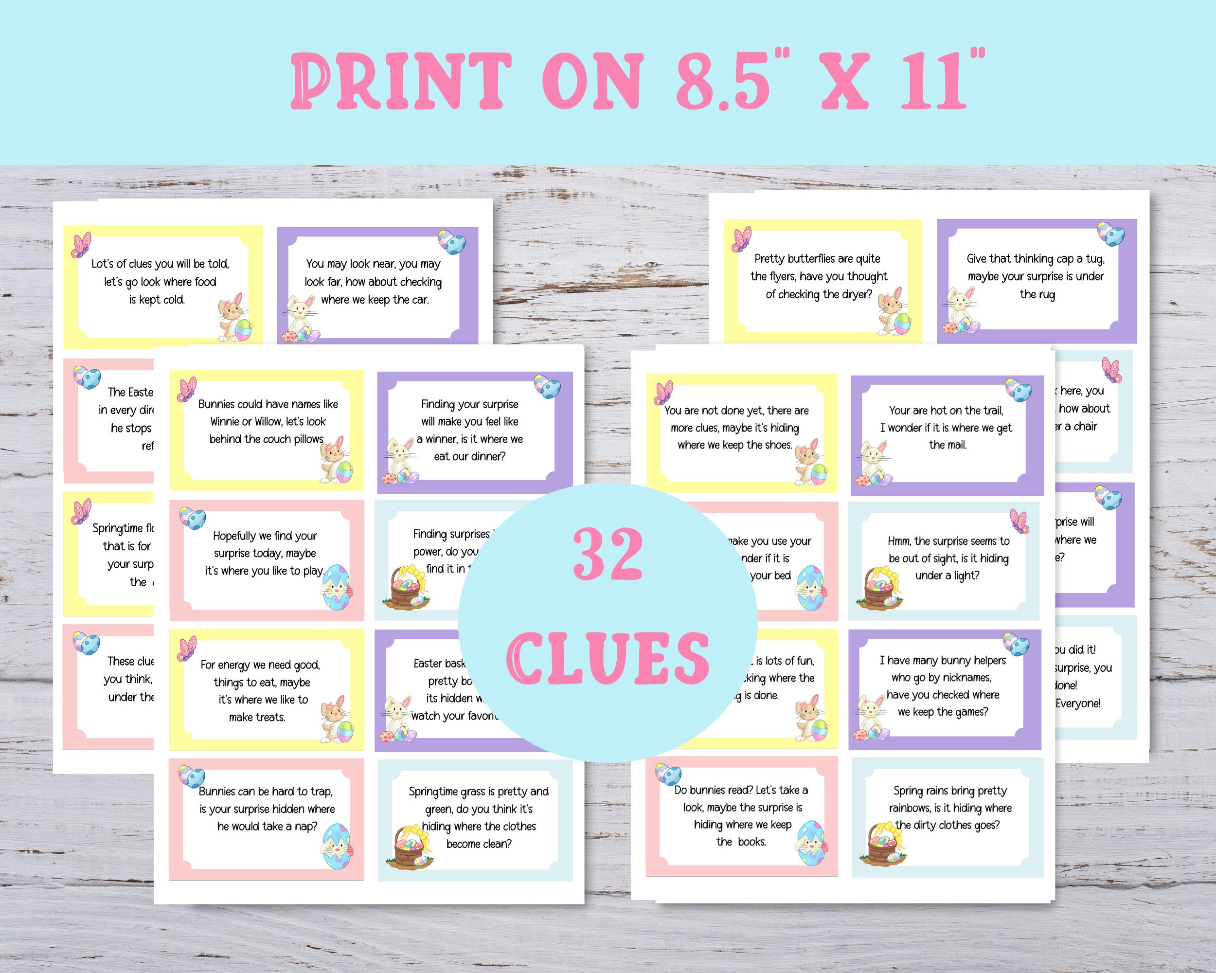 Easter Indoor Scavenger Hunt, Easter Treasure Hunt for Kids, Printable ...