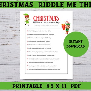 Christmas Riddle Me This Game, Printable Christmas Game for Kids ...