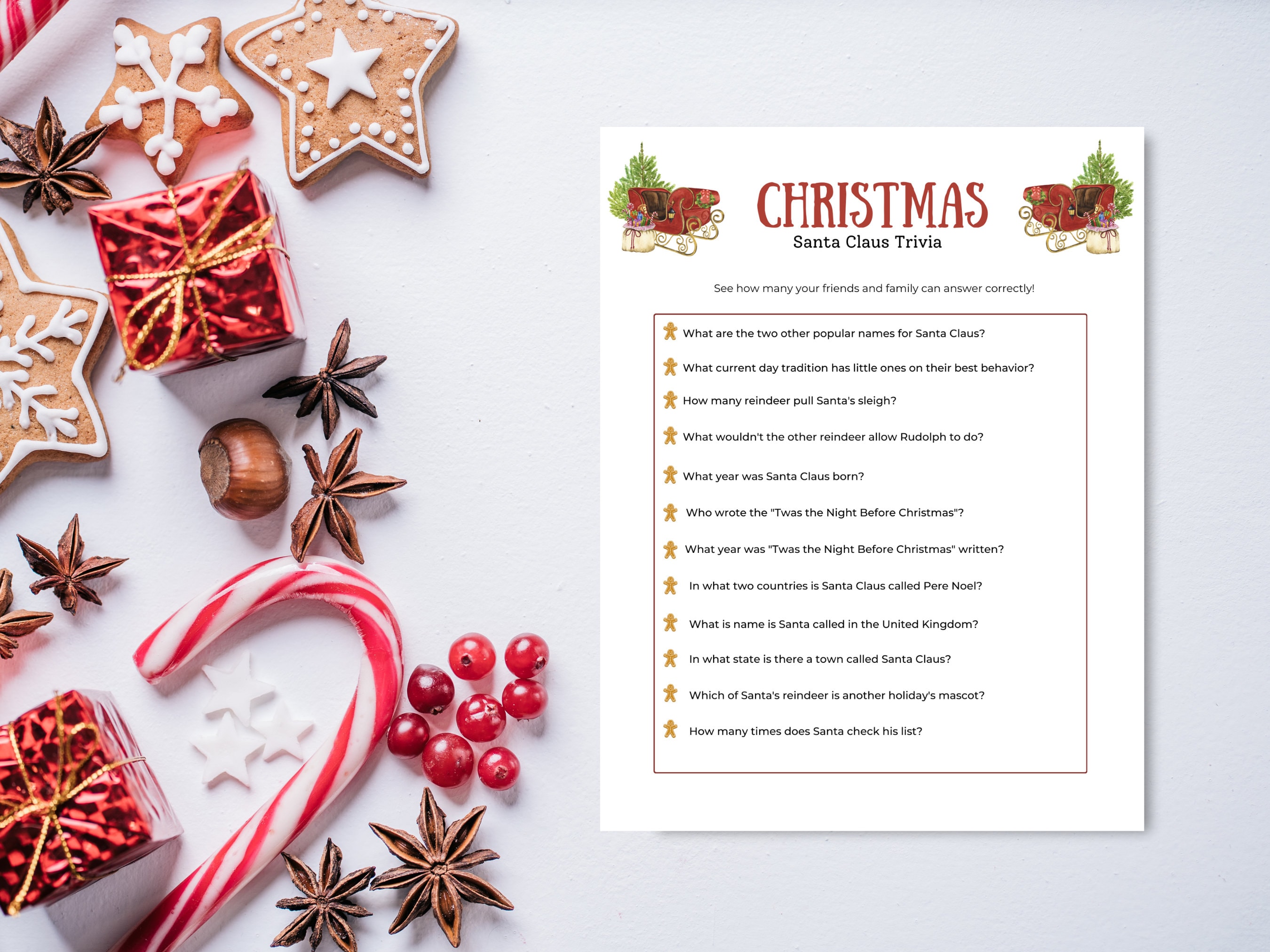 Christmas Trivia Party Game, Classroom Christmas Activity, Santa Claus ...