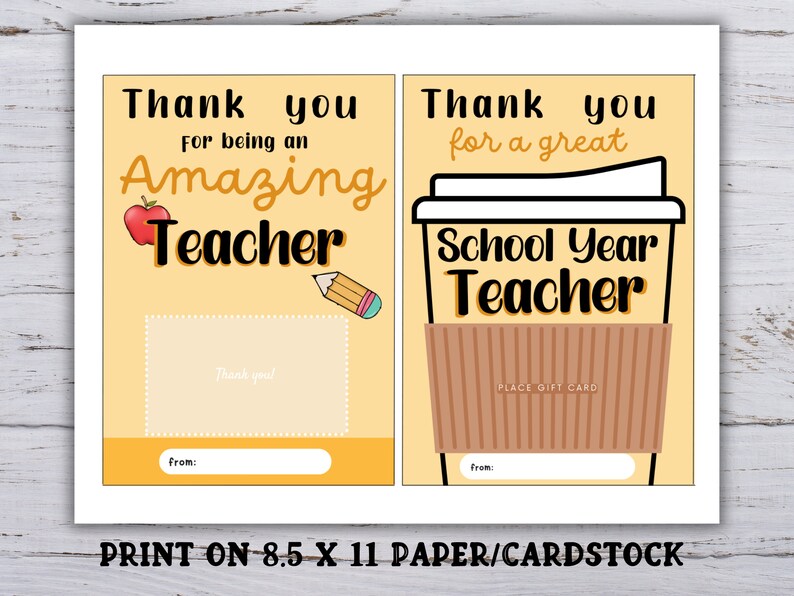 Teacher Appreciation Gift Card Holder, Teacher Thank You Gift ...