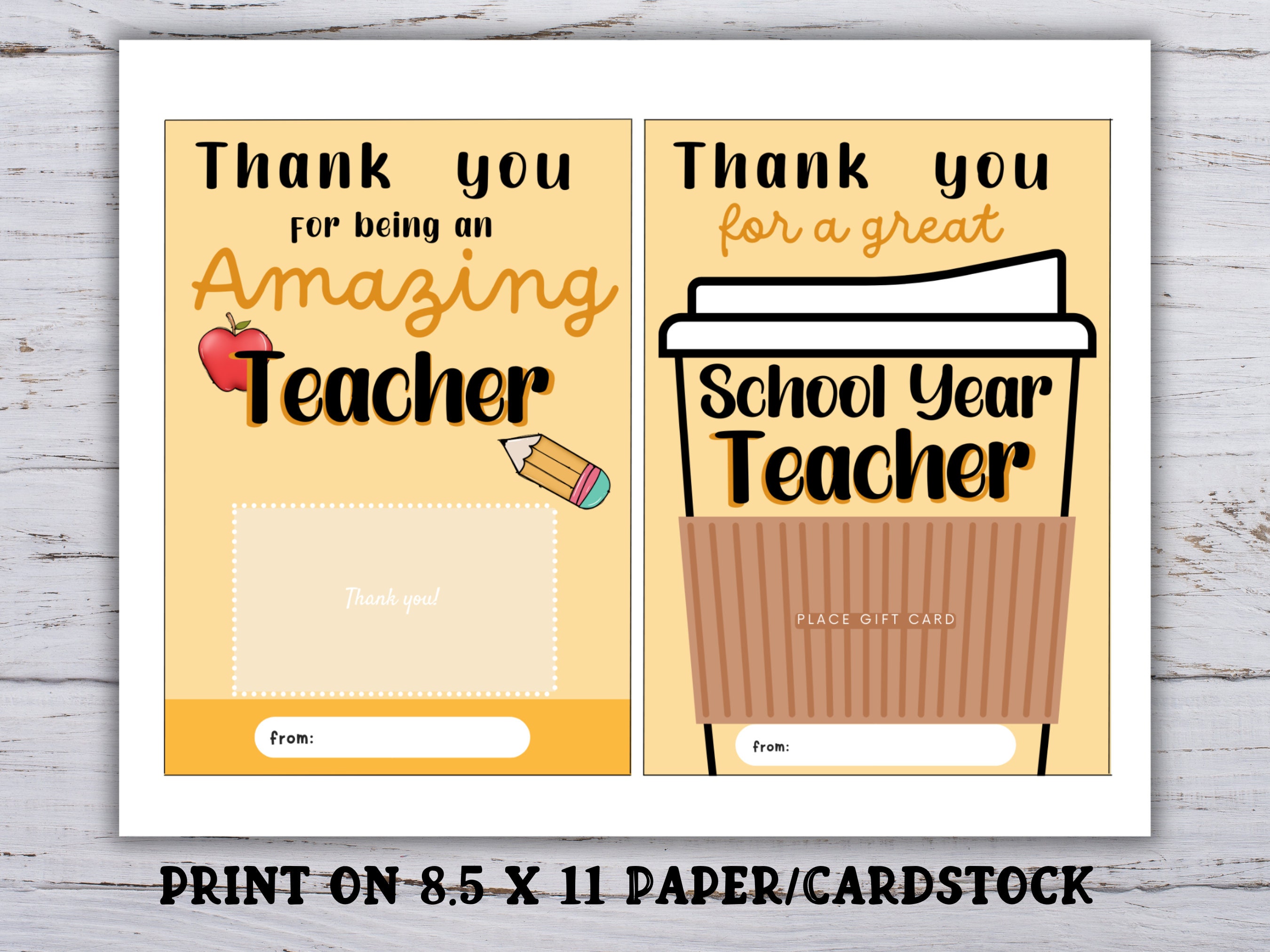 Teacher Appreciation Gift Card Holder, Teacher Thank You Gift ...