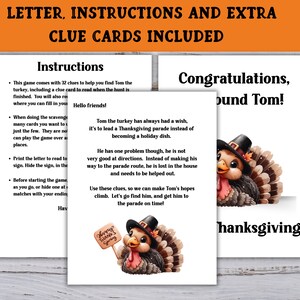 Thanksgiving Turkey Treasure Hunt for Kids, Family Scavenger Hunt Game ...