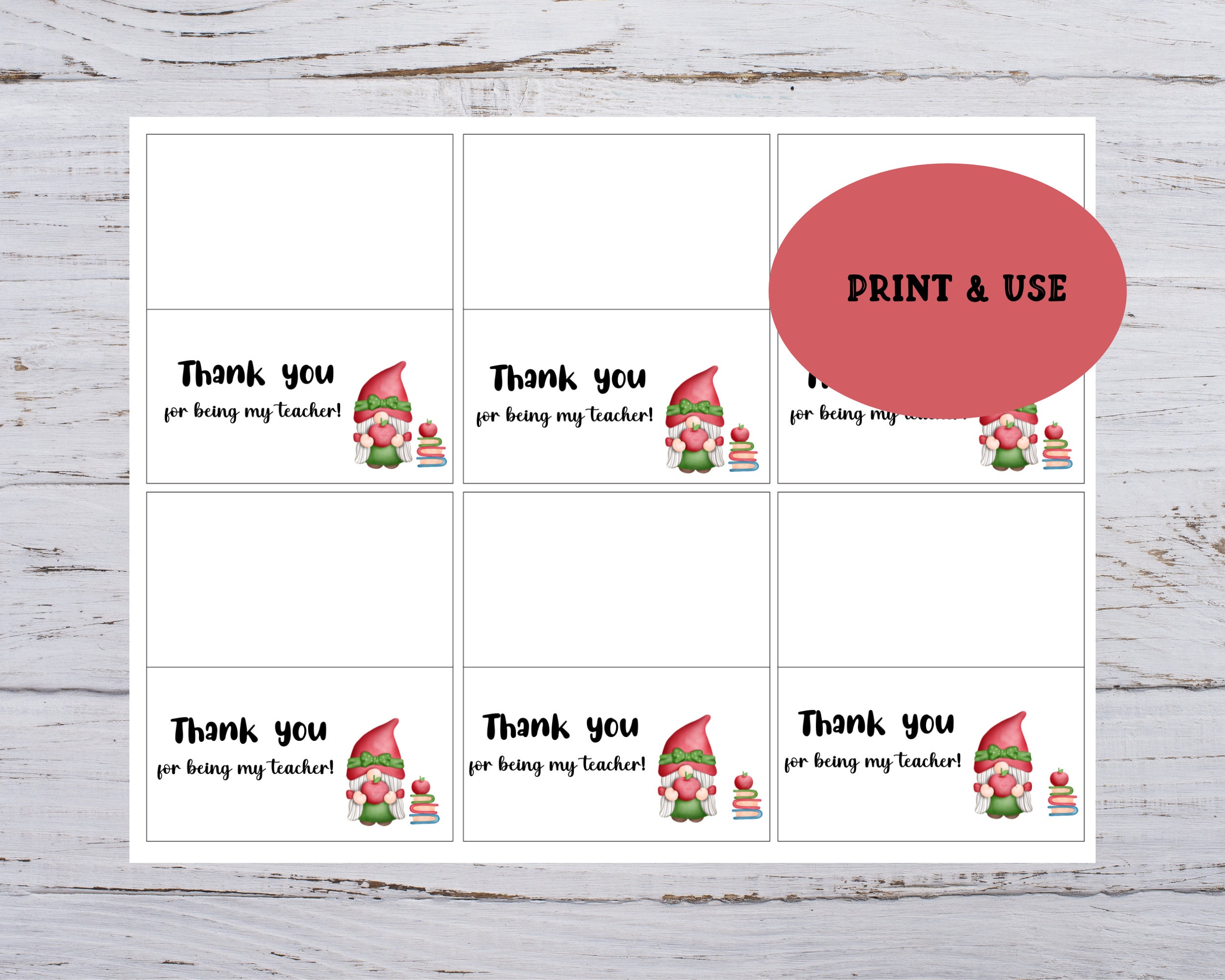 Printable Teacher Appreciation Treat Bag Toppers, Gnome Treat Bag ...