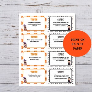 Truth or Scare Game for Kids, Printable Halloween Party Game, Tween ...
