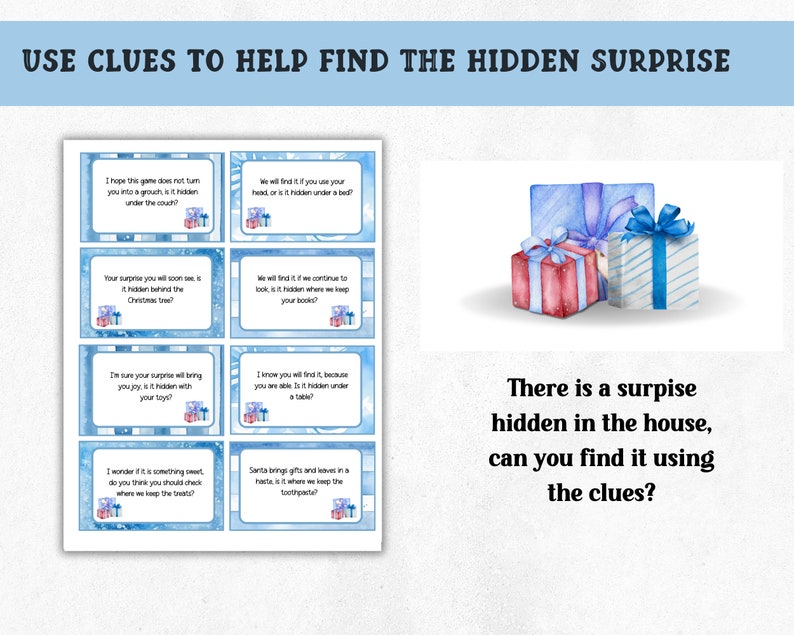 Indoor Christmas Treasure Hunt, Christmas Scavenger Hunt, Find the Gift ...