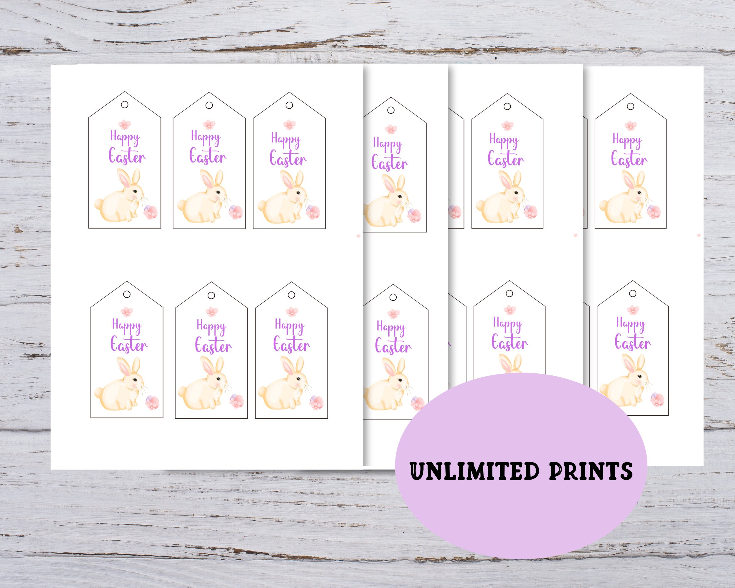Printable Pastel Easter Tags, Easter Bunny Tags, Easter Favor Tags ...