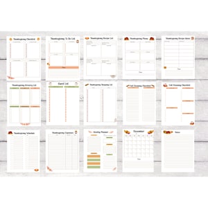 Printable Thanksgiving Planner, Holiday Planner, Thanksgiving Organizer ...