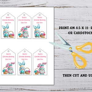 Easter Gnome Gift Tags, Easter Favor Tags, Easter Gift Tags, Easter ...