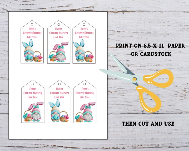 Easter Gnome Gift Tags, Easter Favor Tags, Easter Gift Tags, Easter ...