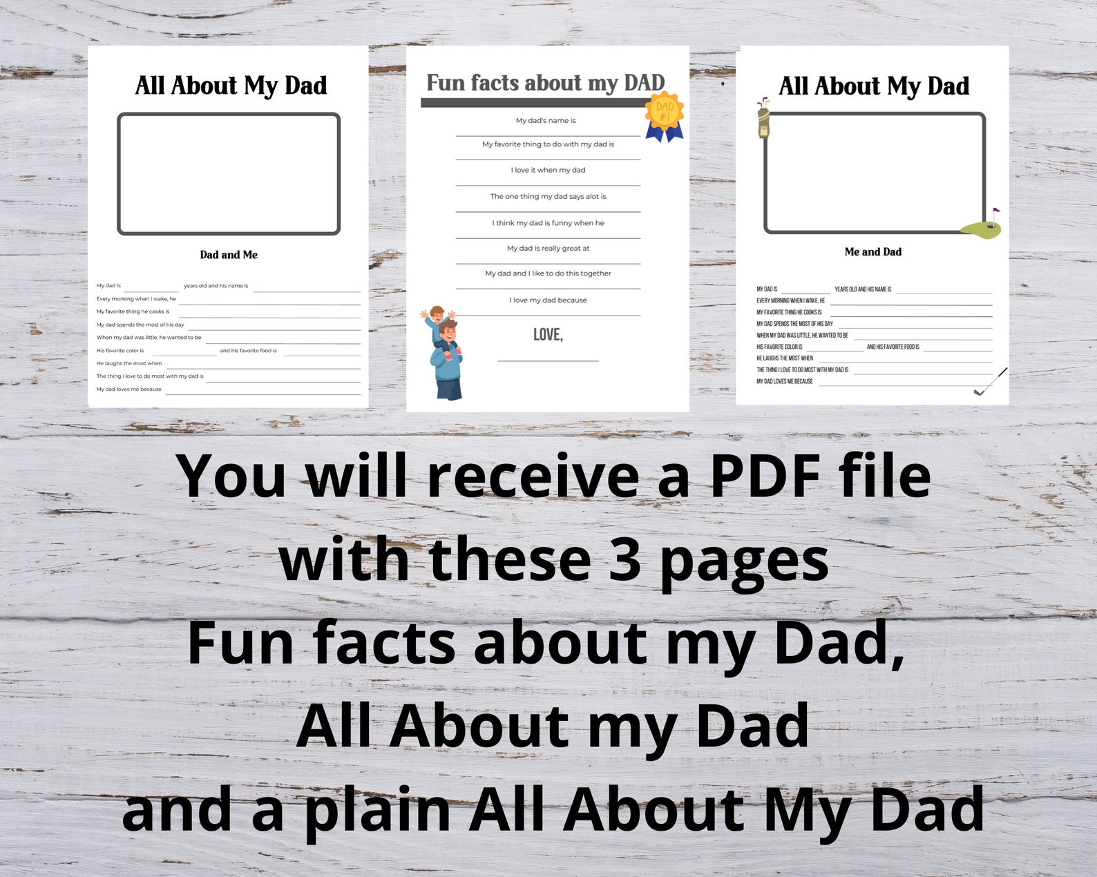 All About My Dad Questionnaire, Printable Father's Day Gift From Kids ...