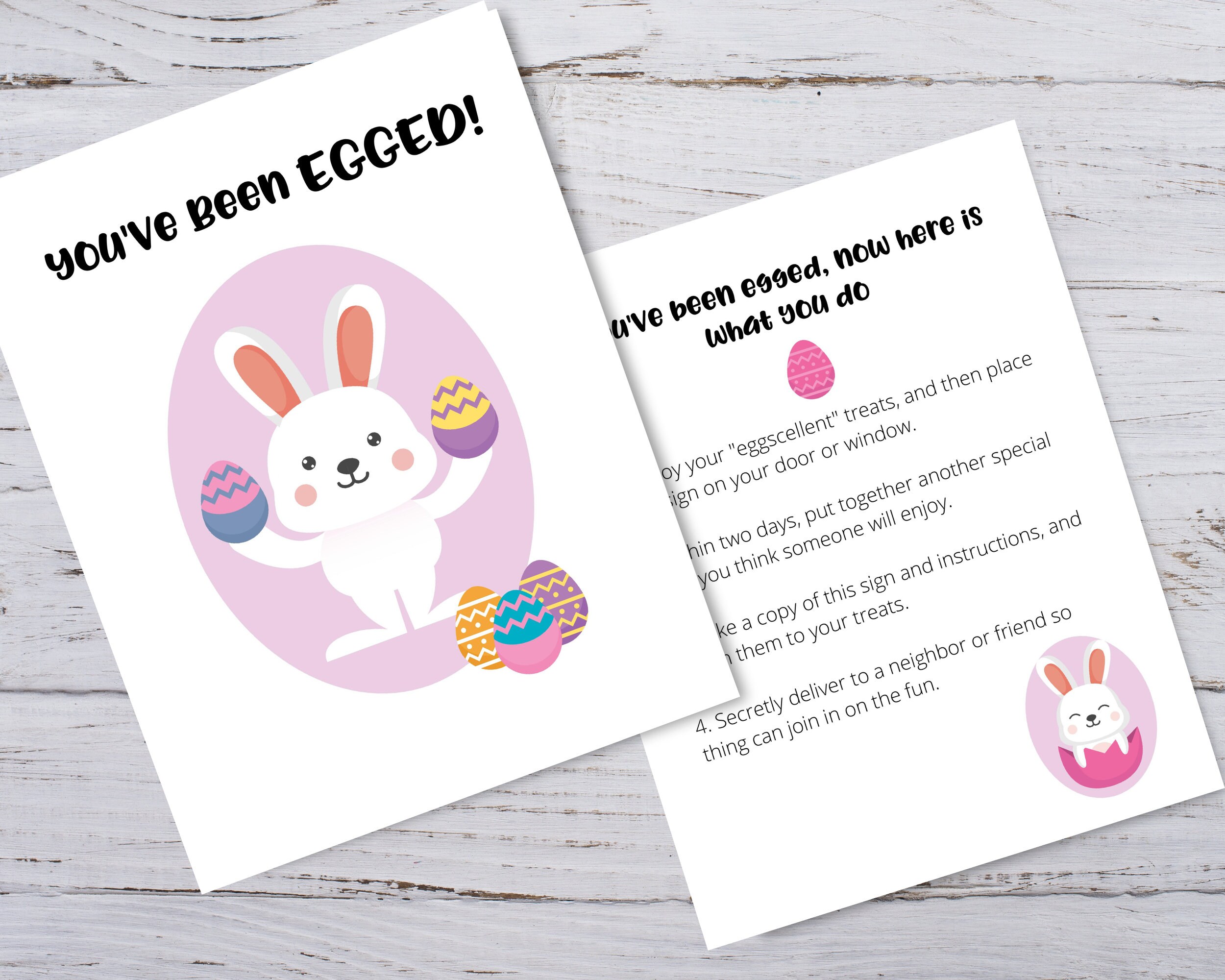 Bunny You've Been Egged Sign, Easter Bunny Surprise Printable, Easter ...
