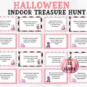 Pink Halloween Indoor Treasure Hunt, Scavenger Hunt for Kids, Halloween ...