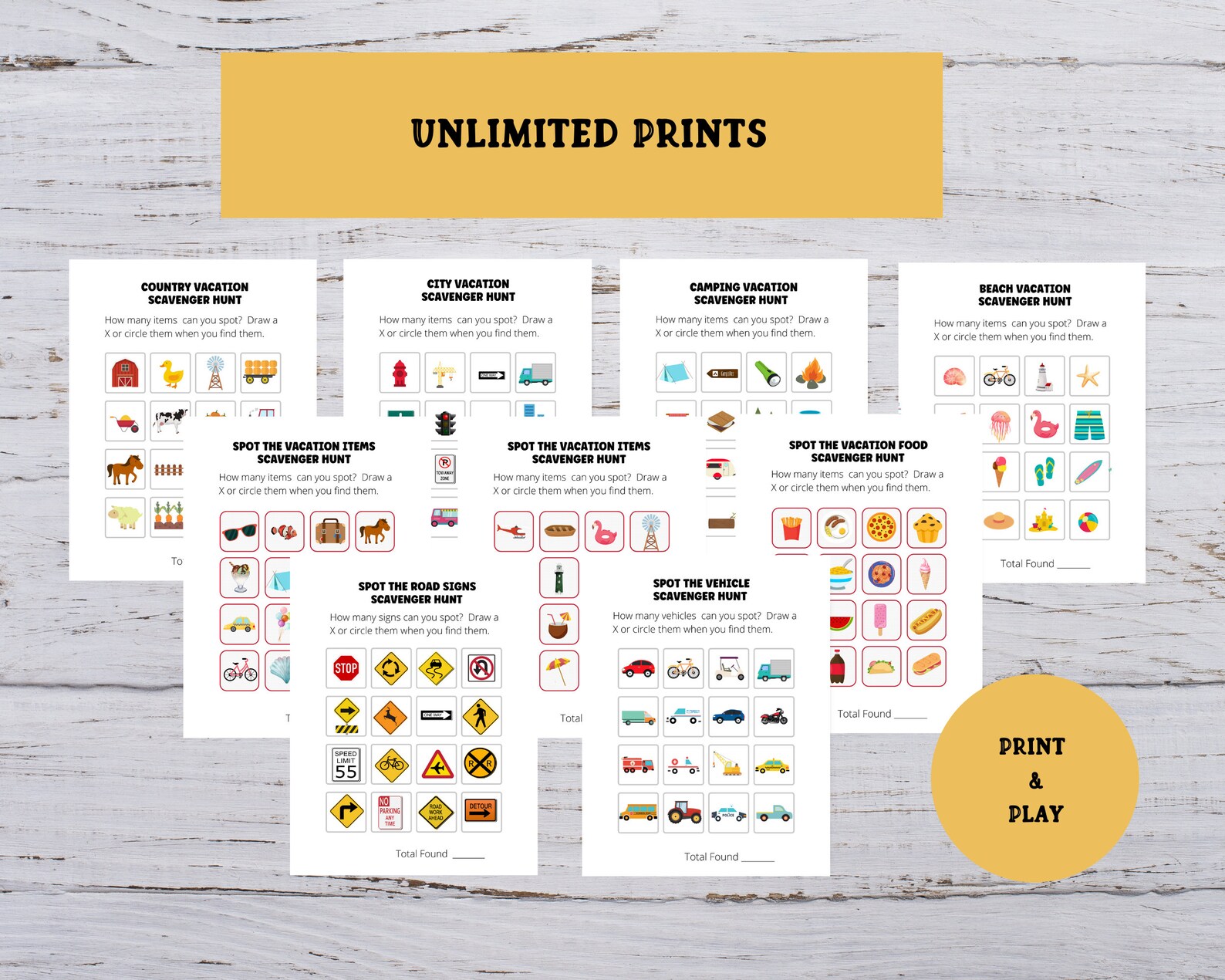 Printable Road Trip Vacation Scavenger Hunt Bundle Travel - Etsy