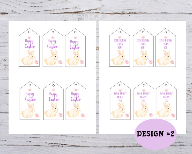 Printable Pastel Easter Tags, Easter Bunny Tags, Easter Favor Tags ...