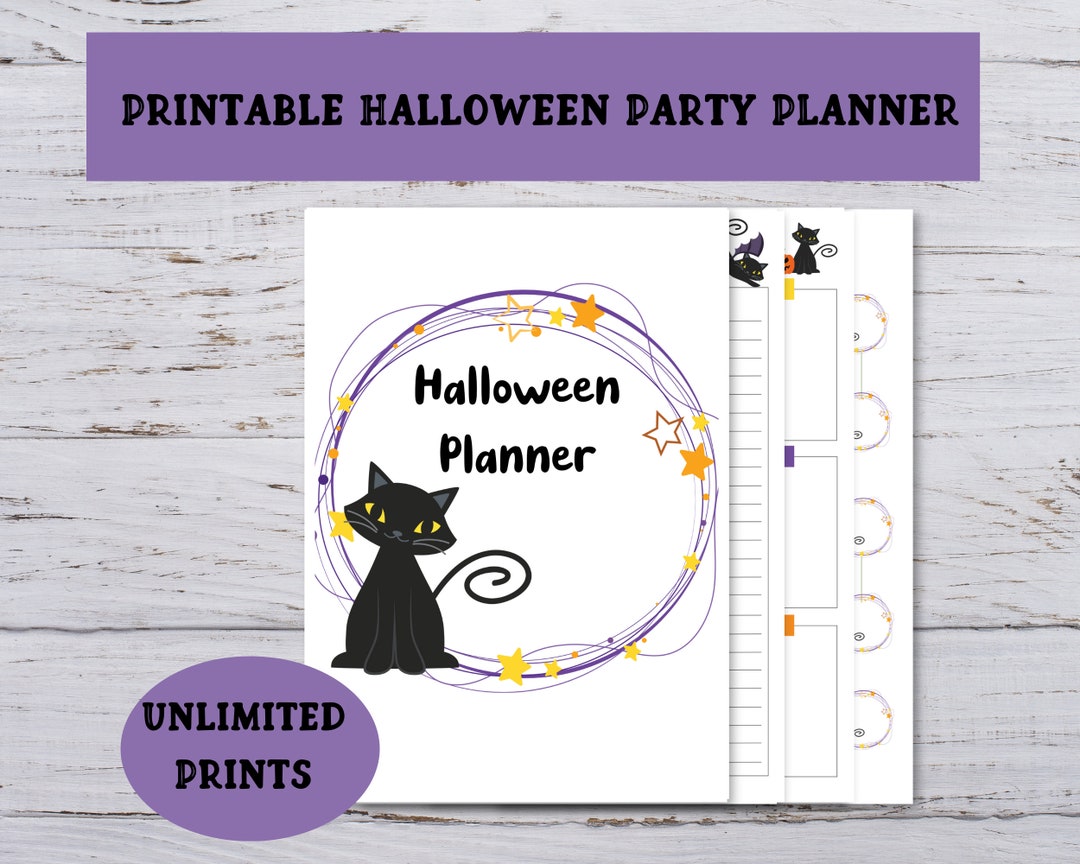 Halloween Party Planner, Fillable Planner for Halloween Party, Instant ...