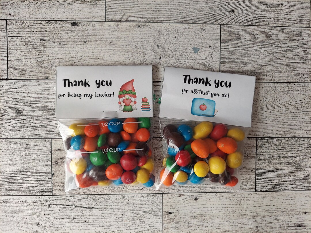 Teacher Appreciation Treat Bag Toppers, Printable Thank You Treat ...
