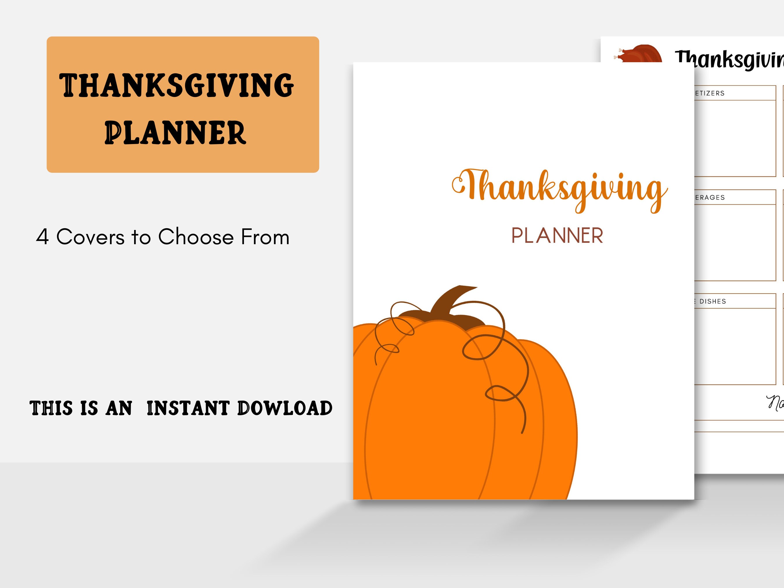 Printable Thanksgiving Planner, Holiday Planner, Thanksgiving Organizer ...