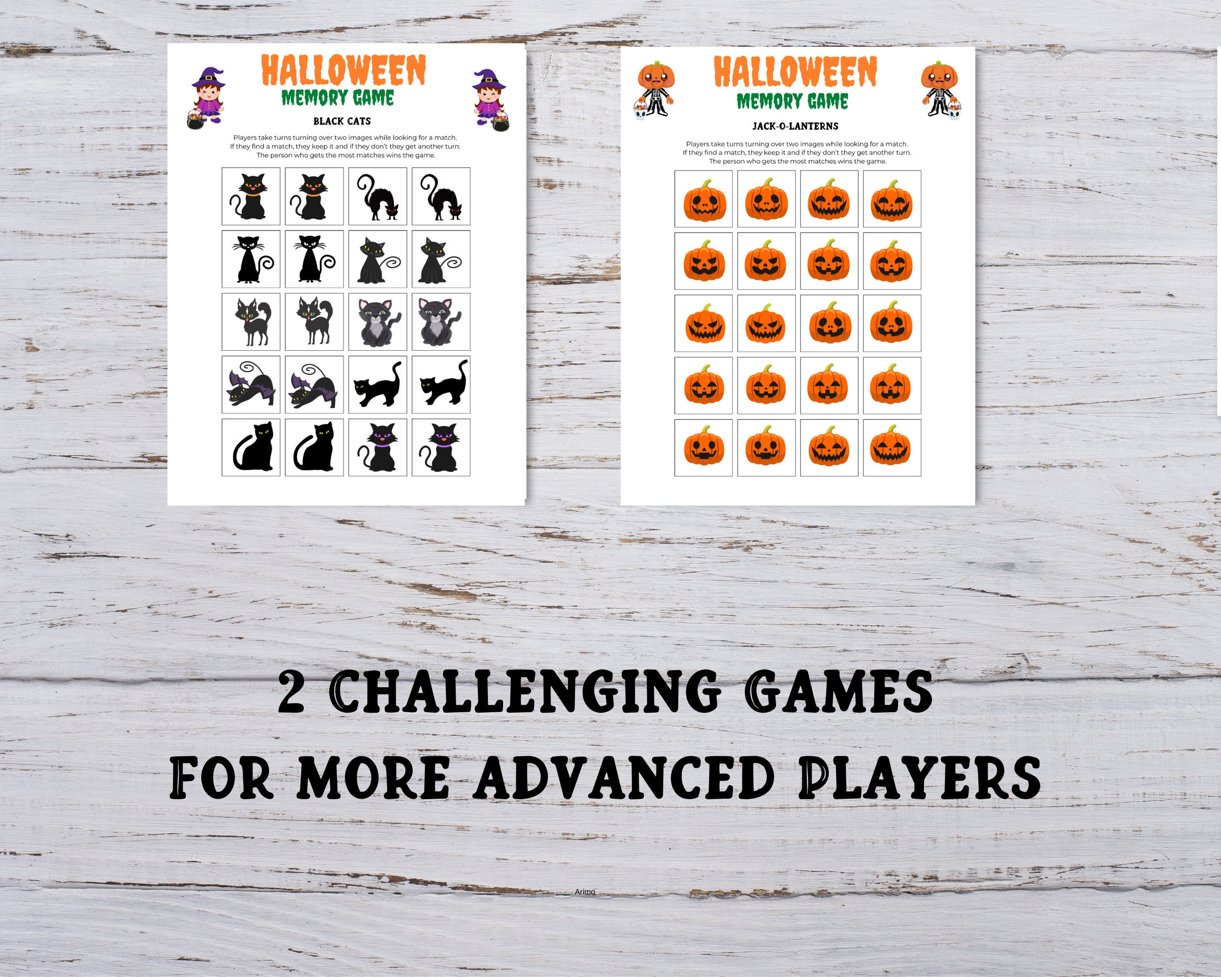 Printable Halloween Memory Game, Classroom Party Games, Halloween ...