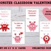 Printable Monster Classroom Valentine Cards, Monster Valentines for ...