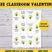 Printable Bee Classroom Valentine's Day Cards, Printable Valentines for ...