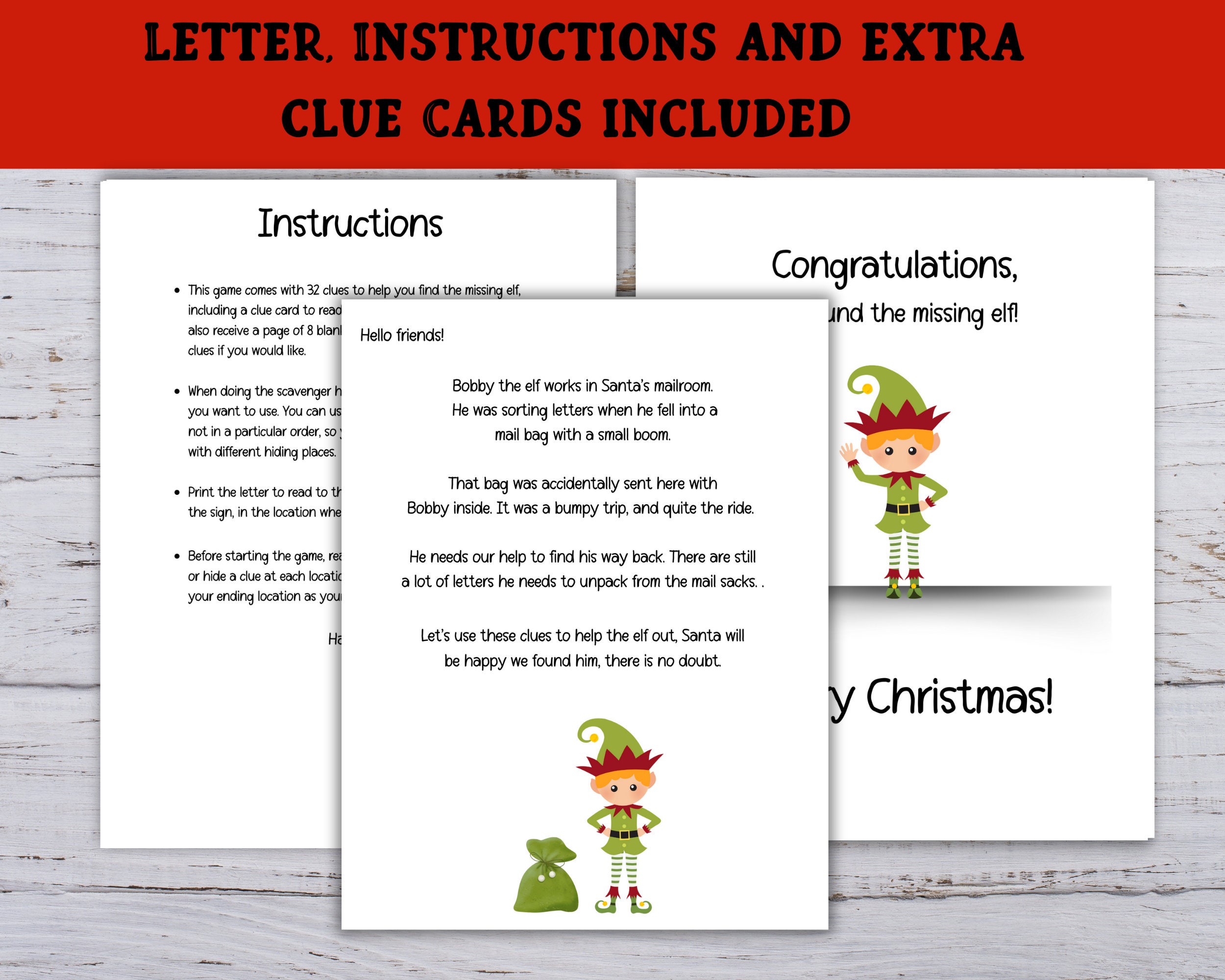 Indoor Christmas Scavenger Hunt, Christmas Treasure Hunt, Find the Elf ...